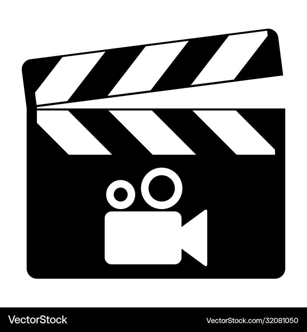 Clapper board icon on white background flat film Vector Image