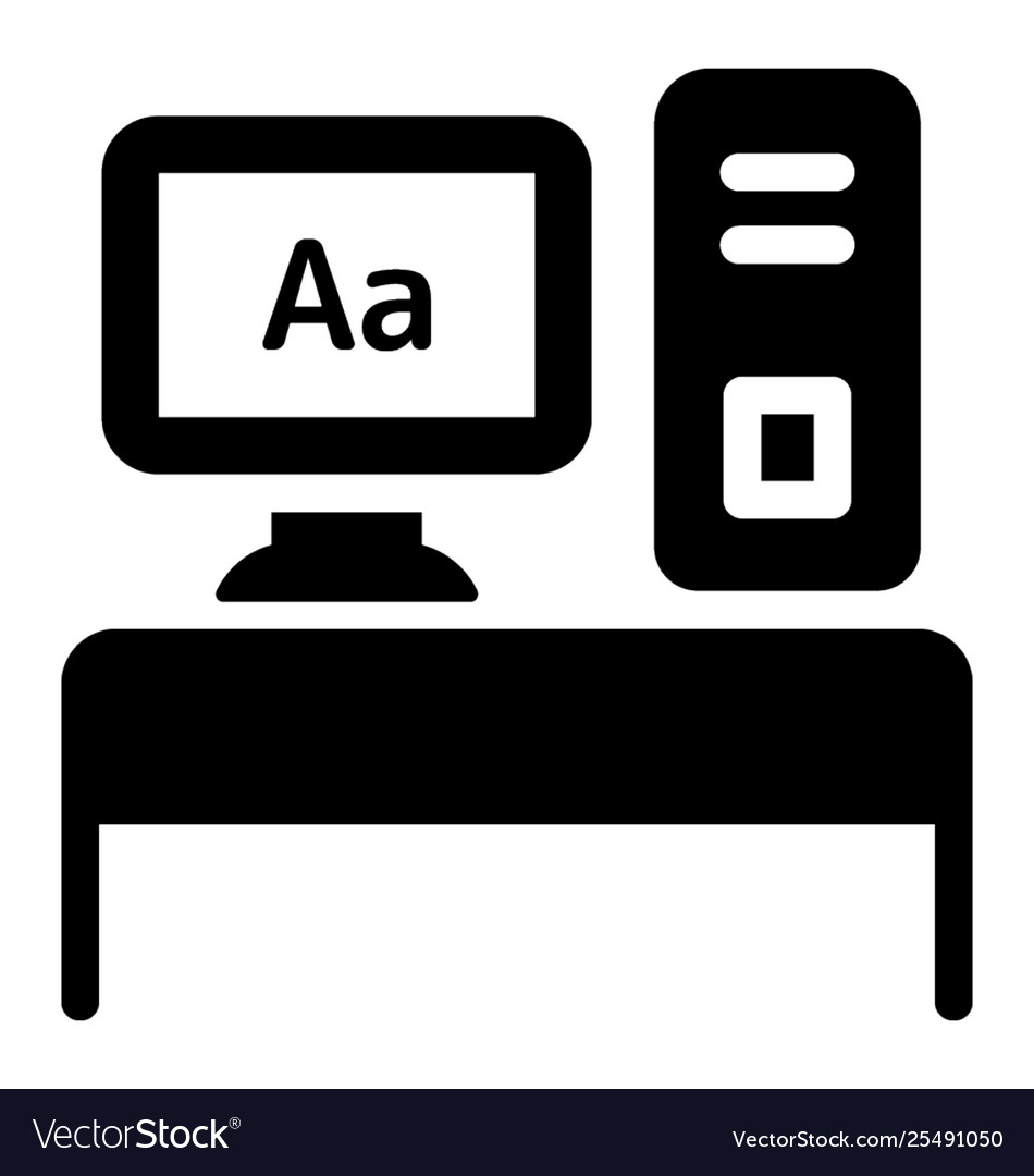 Computer table Royalty Free Vector Image - VectorStock