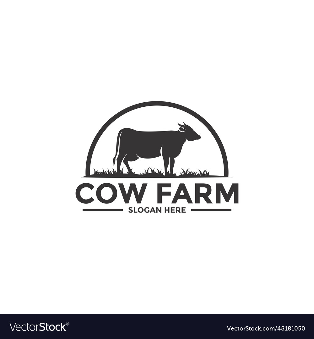 Cow farm logo design template livestock logo Vector Image