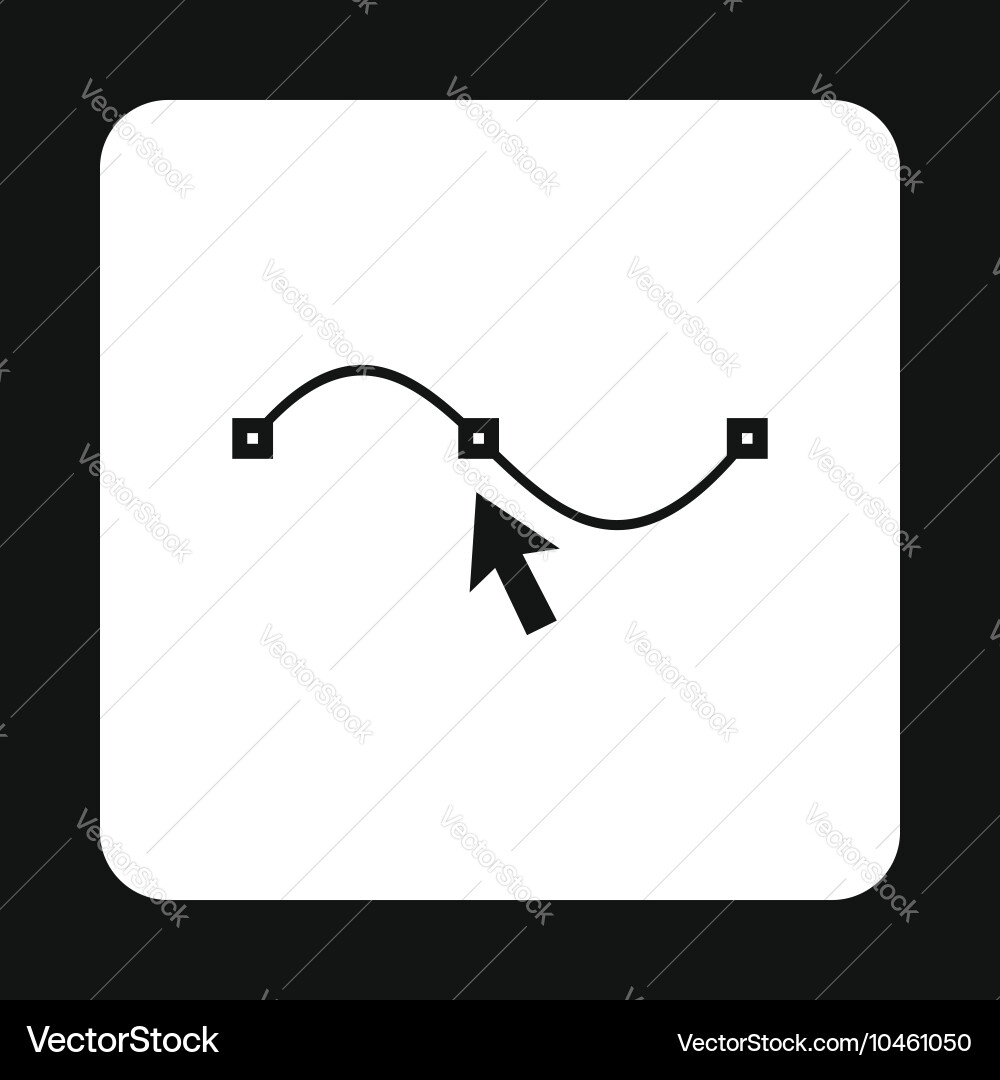 Drawing the curve icon simple style Royalty Free Vector