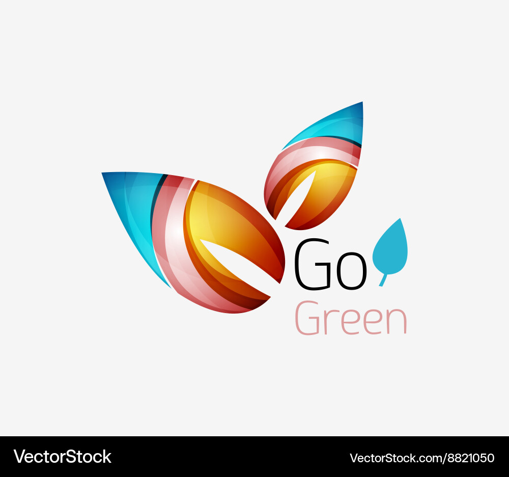 Go green logo nature concept Royalty Free Vector Image