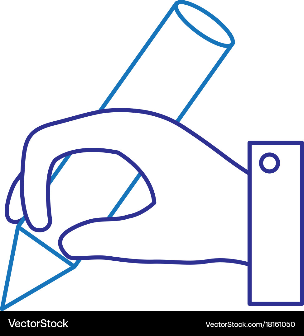 Hand human with pencil writing isolated icon Vector Image
