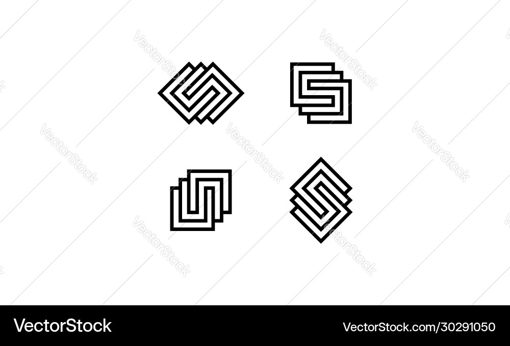 Letter c s and c logo design concept Royalty Free Vector