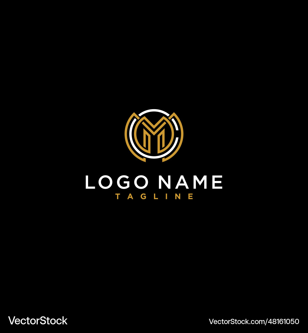 Letter mc or cm circle luxury abstract monogram Vector Image