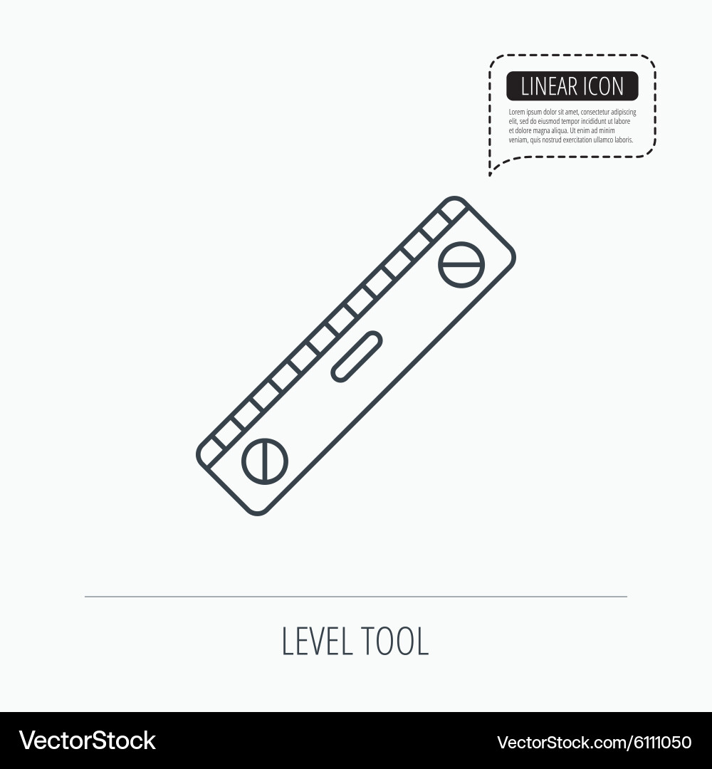 Level tool icon horizontal measurement sign Vector Image