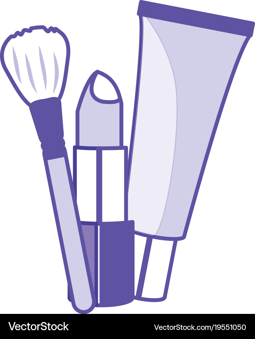 Lipstick cream and brush design Royalty Free Vector Image