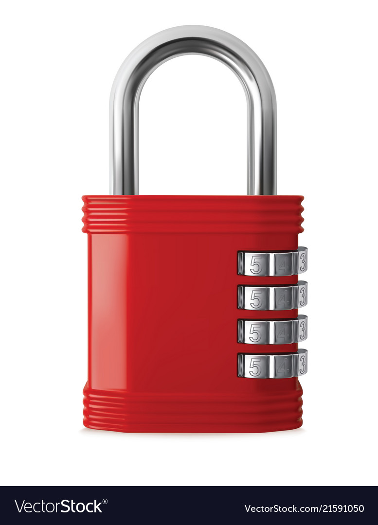 Lock with numeric code realistic 3d Royalty Free Vector
