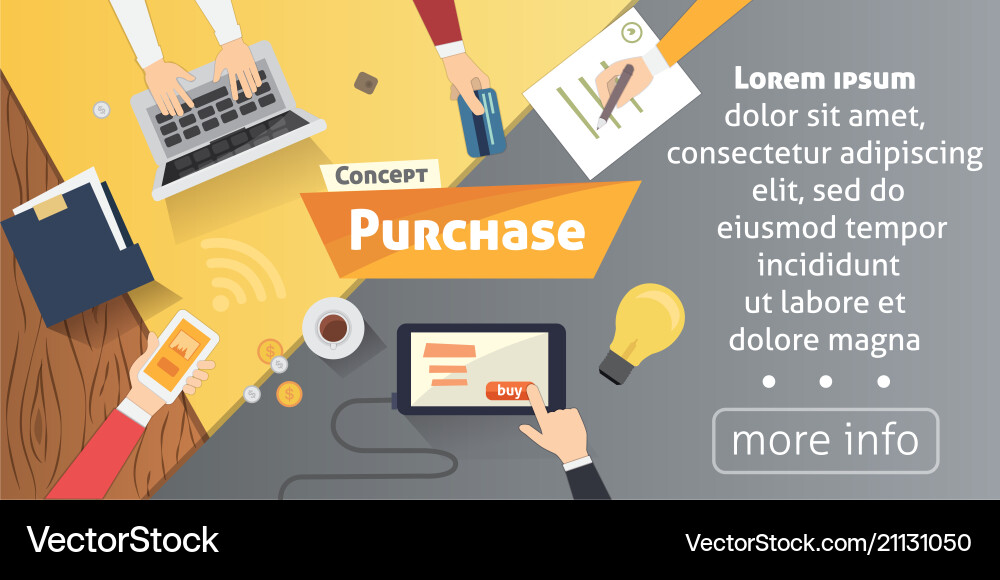 Online shopping desktop with computer credit Vector Image