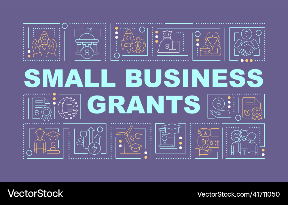 Small business grants support word concepts Vector Image