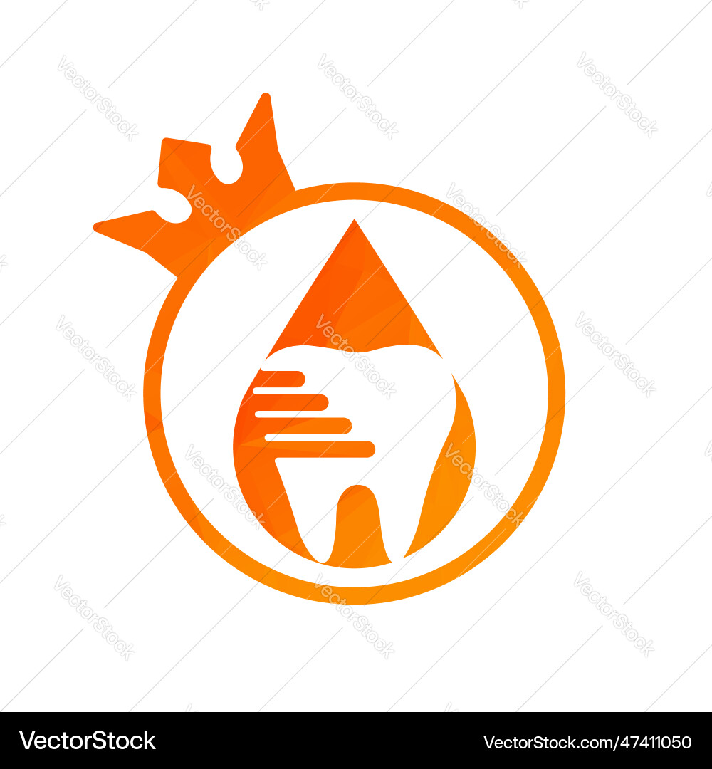 Tooth logo design inside a king ring and water Vector Image
