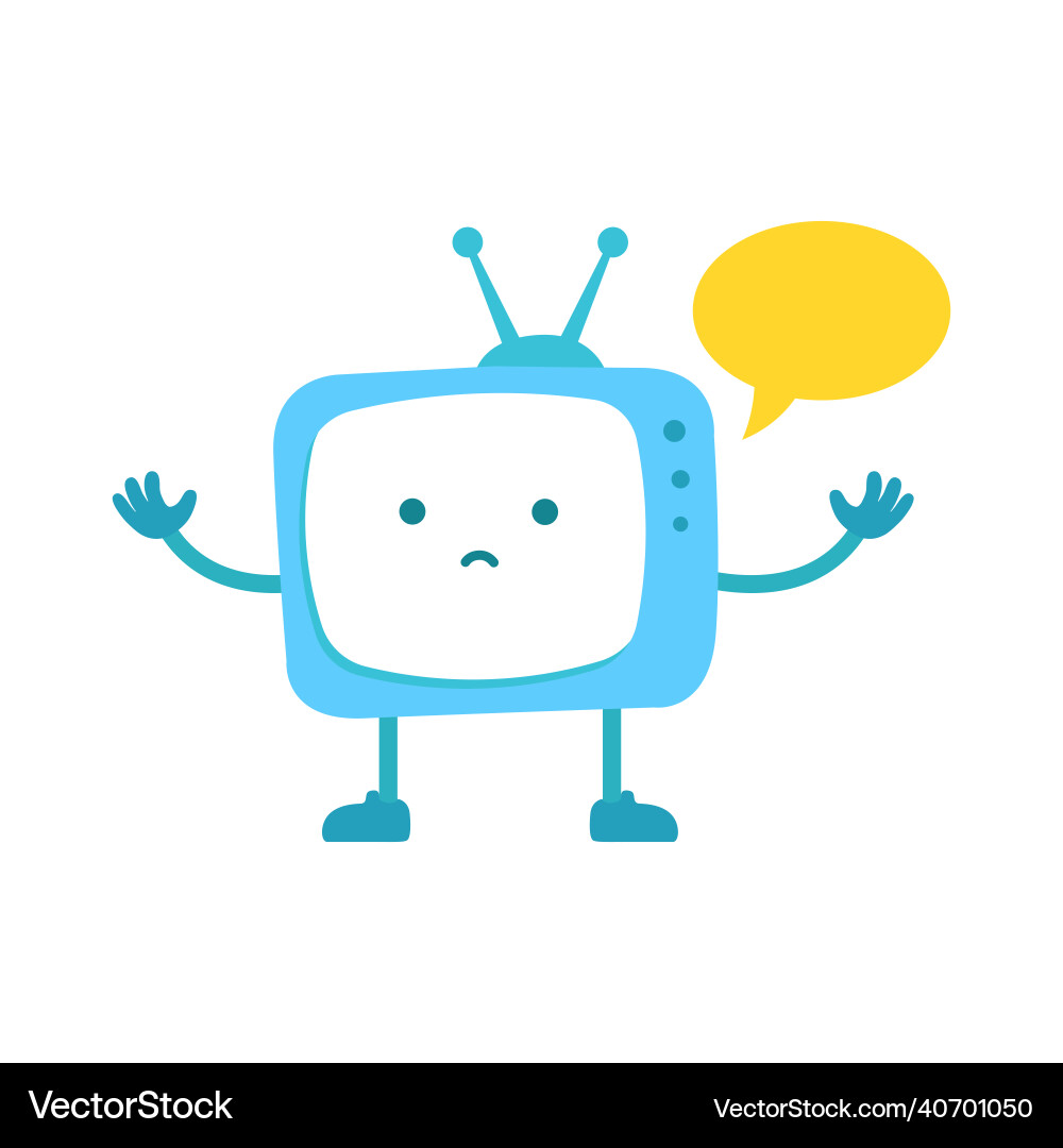 Tv character television mascot message bubble Vector Image
