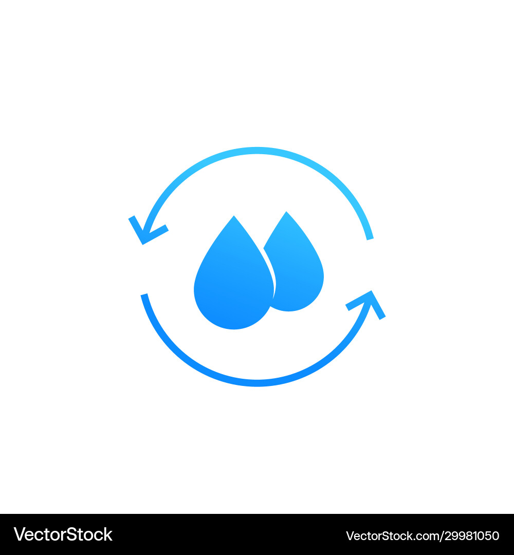 Water recycling icon on white Royalty Free Vector Image