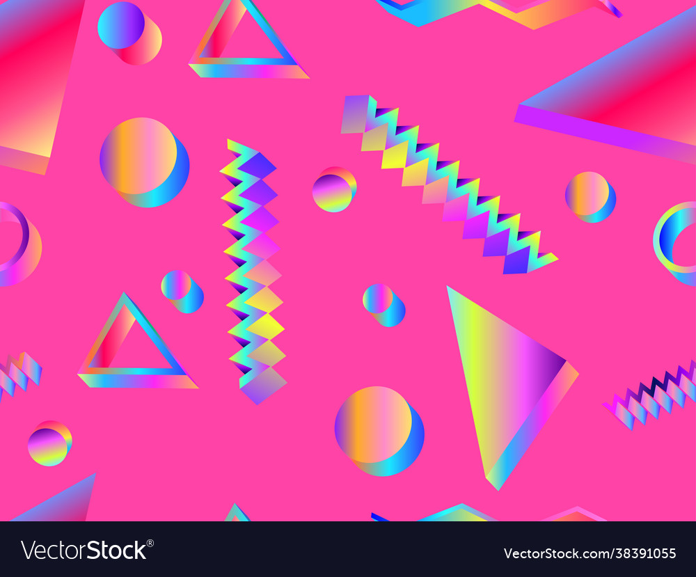 3d geometric seamless pattern with a gradient Vector Image