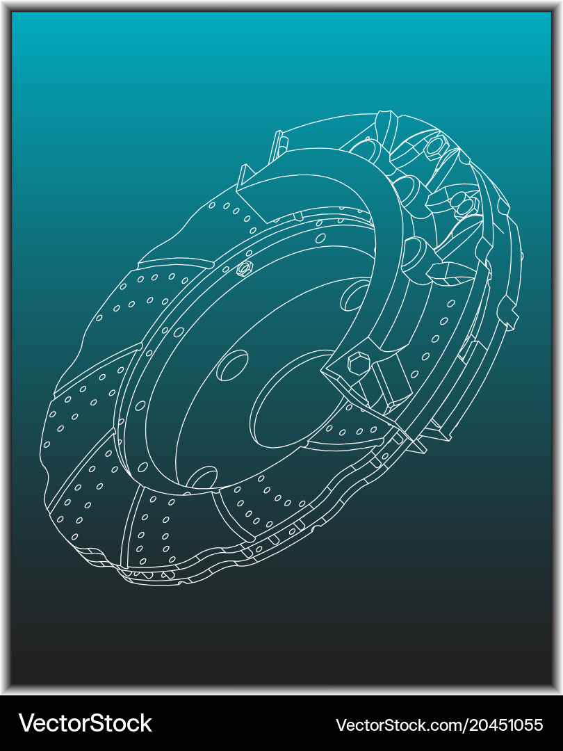 3d model of the brake disc Royalty Free Vector Image