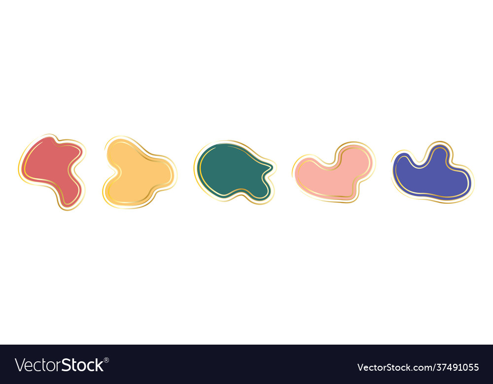 Abstract blotch shape liquid elements Royalty Free Vector