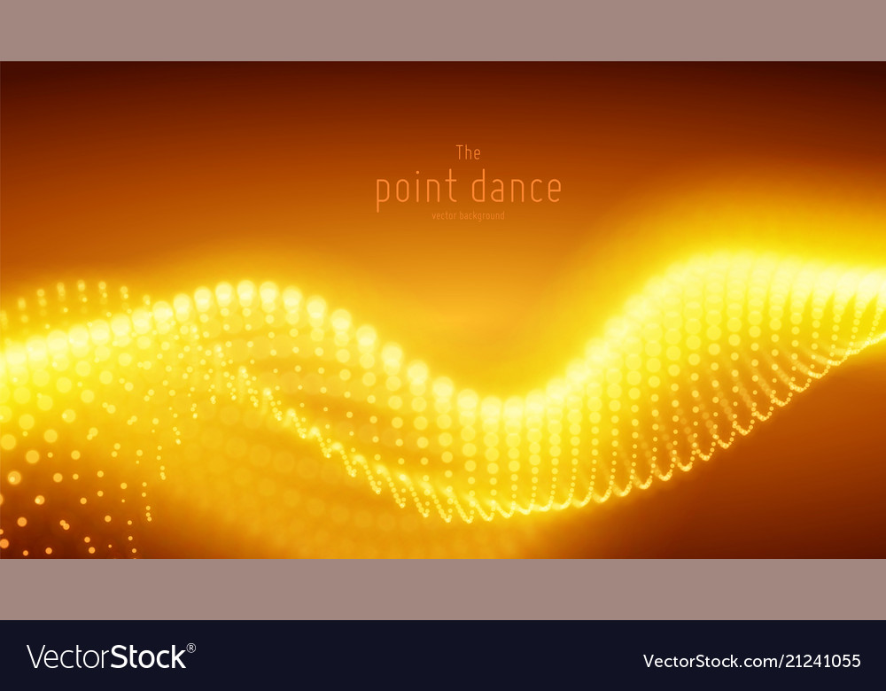 Abstract golden particle wave points array Vector Image