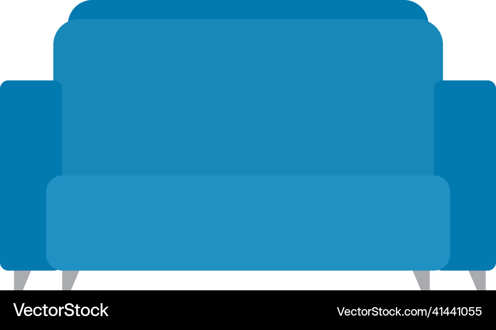 Blue couch furniture Royalty Free Vector Image