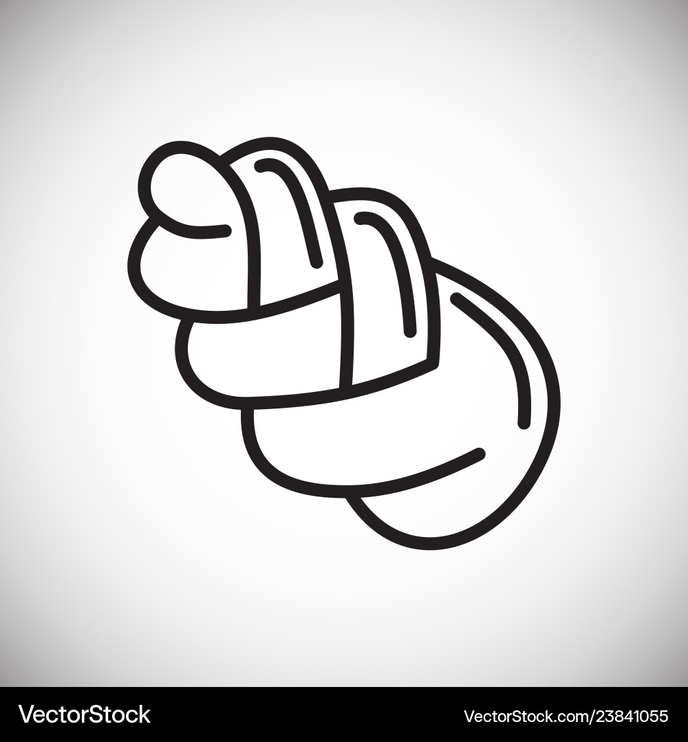 Bun outline icon white background for graphic Vector Image