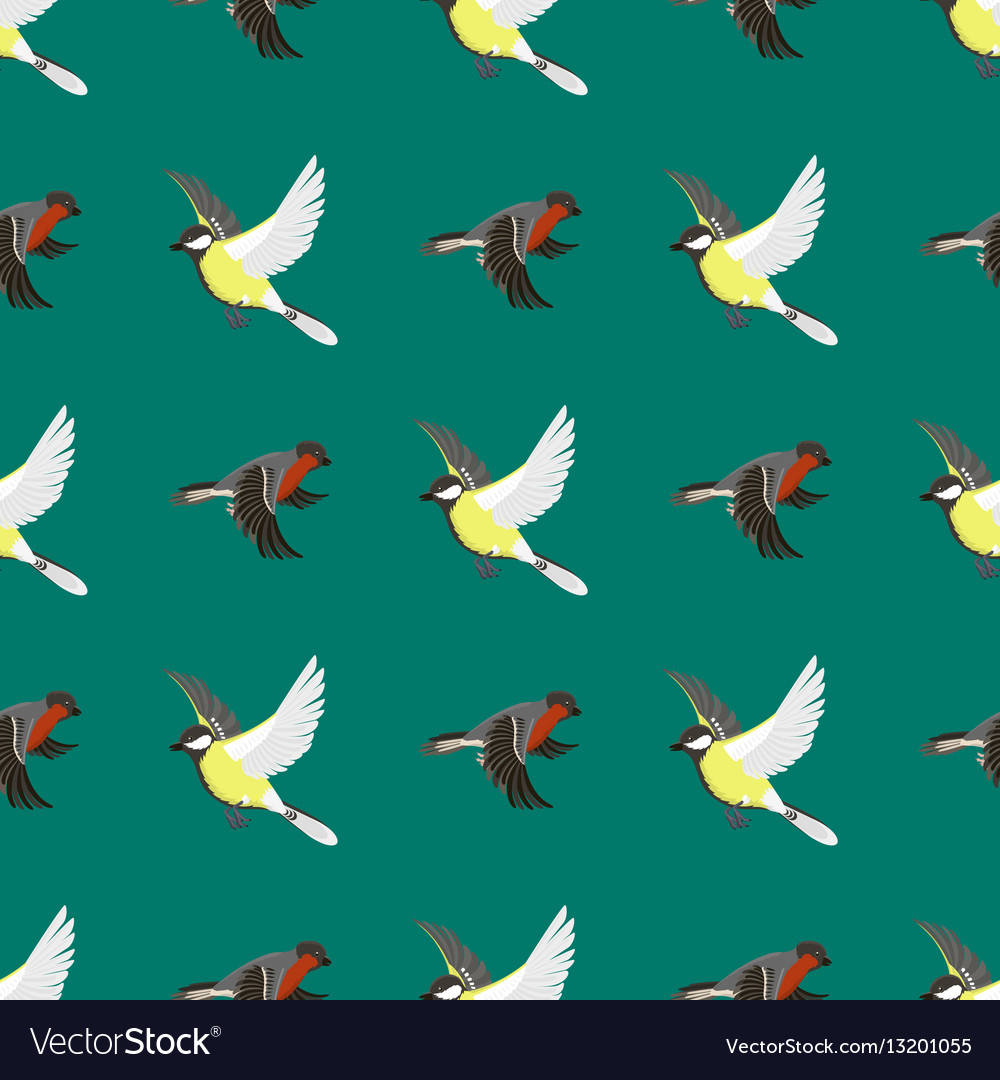 Different flying birds seamless pattern Royalty Free Vector