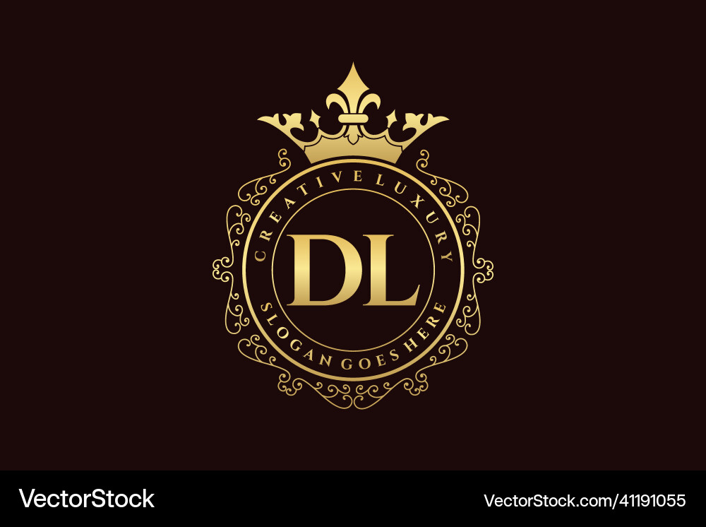 Dl initial letter luxury calligraphic feminine Vector Image