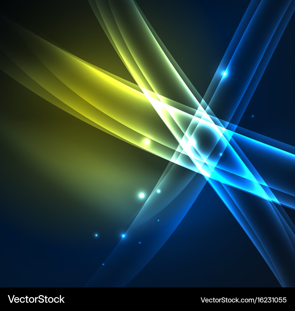 Energy lines glowing waves in dark Royalty Free Vector Image