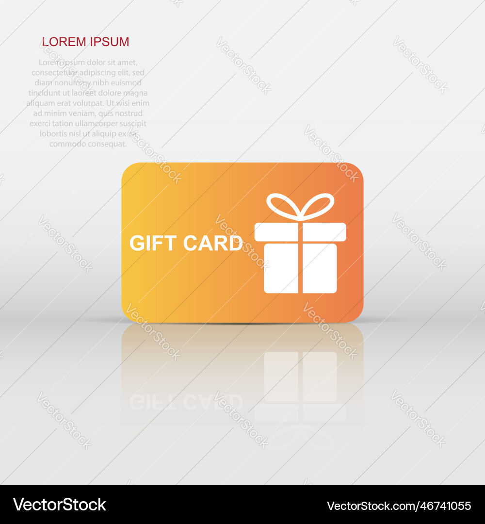 Gift card icon in flat style voucher present Vector Image