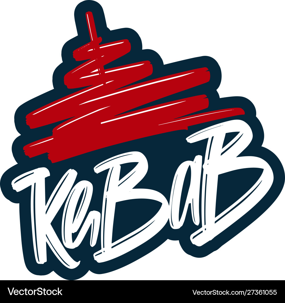 Kebab modern brush lettering text logo for print Vector Image