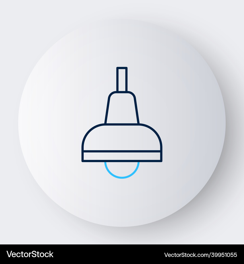 Line lamp hanging icon isolated on white Vector Image