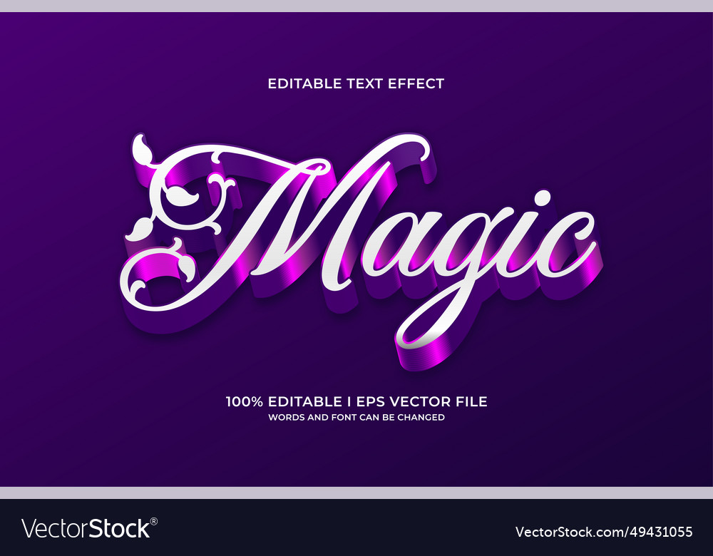 Magic editable text effect Royalty Free Vector Image
