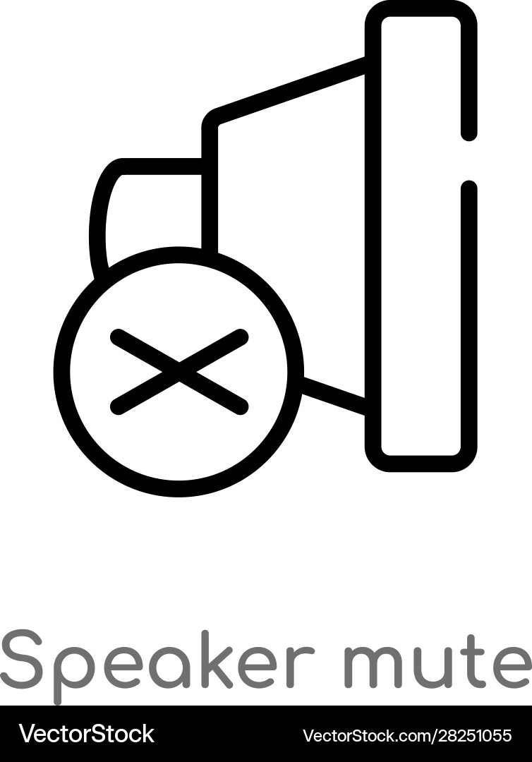 Outline speaker mute icon isolated black simple Vector Image
