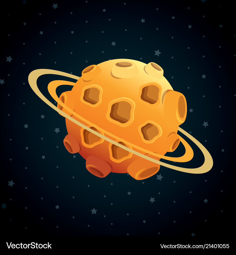 Planet of the solar system scene Royalty Free Vector Image