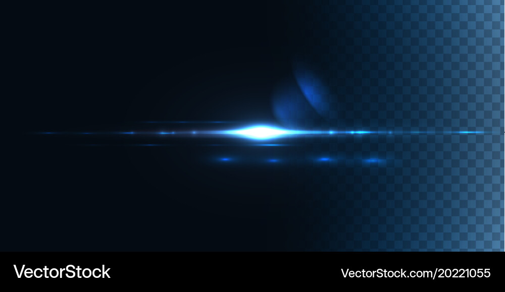 Realistic lens flare on transparent Royalty Free Vector