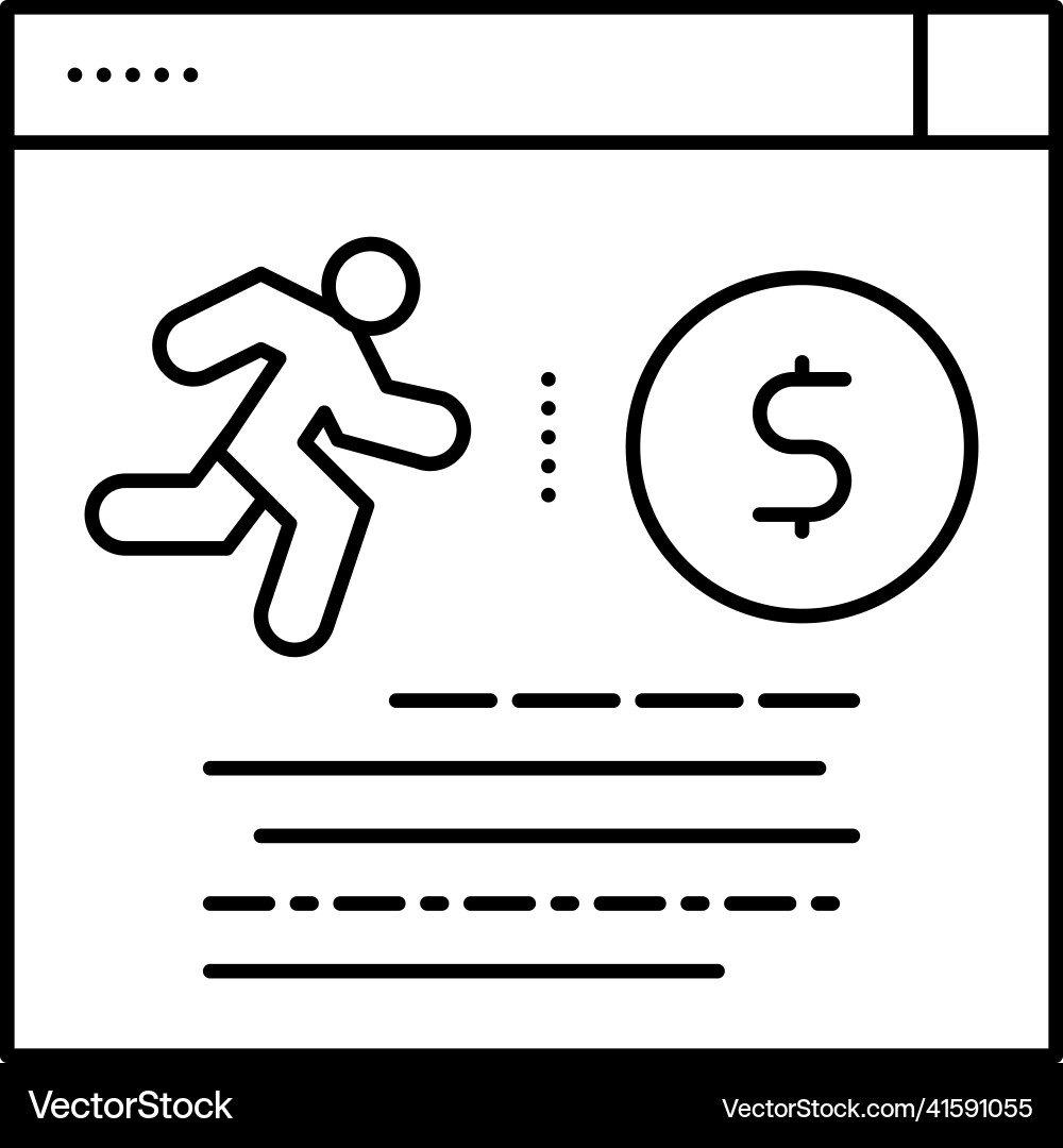 Runner money award line icon Royalty Free Vector Image