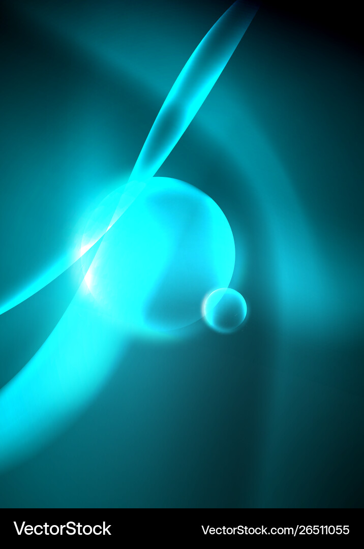 Shiny color bright neon abstract wave template Vector Image