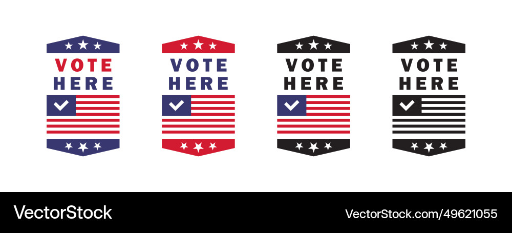 Vote here election and voting usa Royalty Free Vector Image