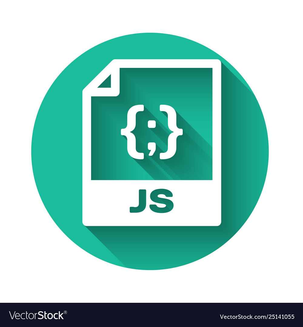 White js file document icon download js button Vector Image