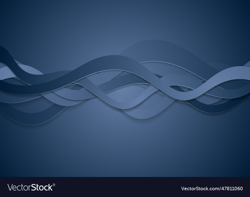 Abstract blue corporate wavy brochure design Vector Image