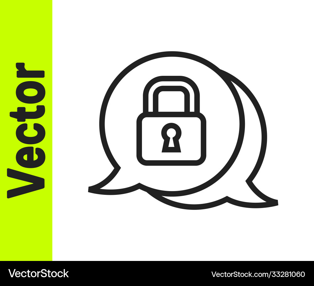Black line cyber security icon isolated on white Vector Image