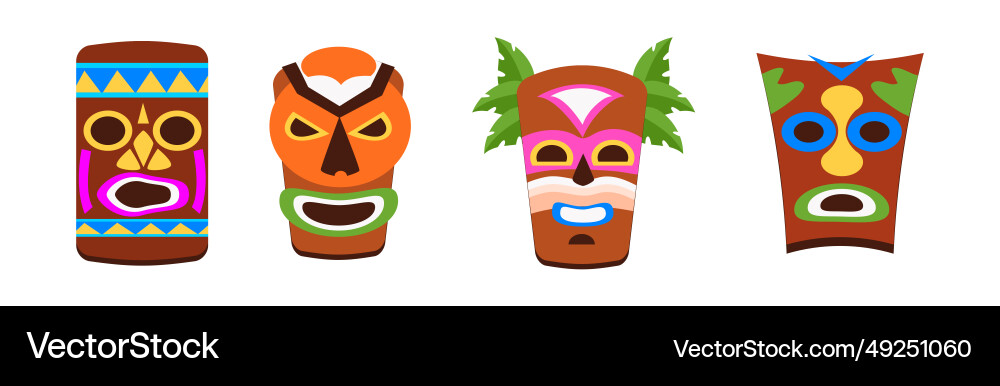 Bright hawaiian tropical objects and symbols Vector Image