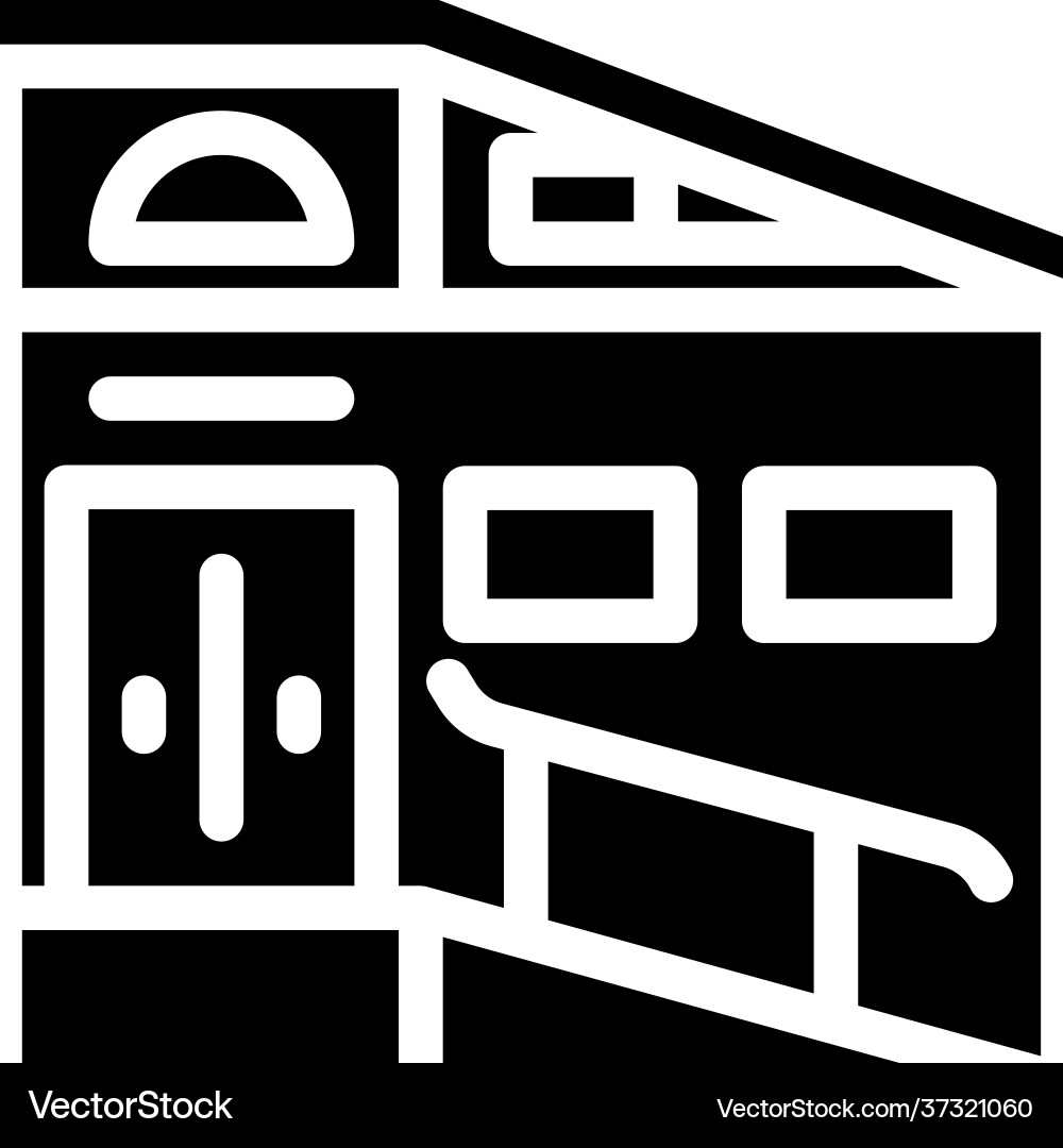 Building ramp glyph icon black Royalty Free Vector Image
