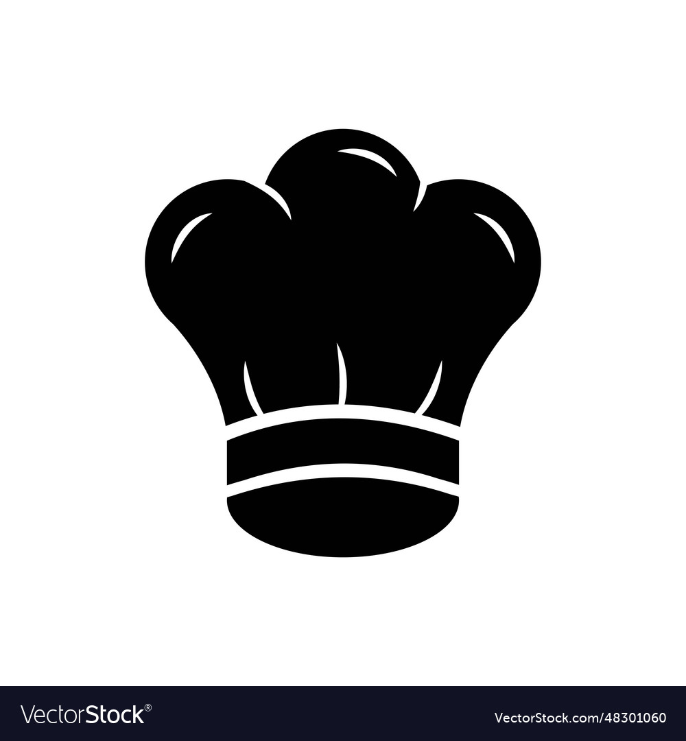 Chef hat icon isolated on black and white graphic Vector Image