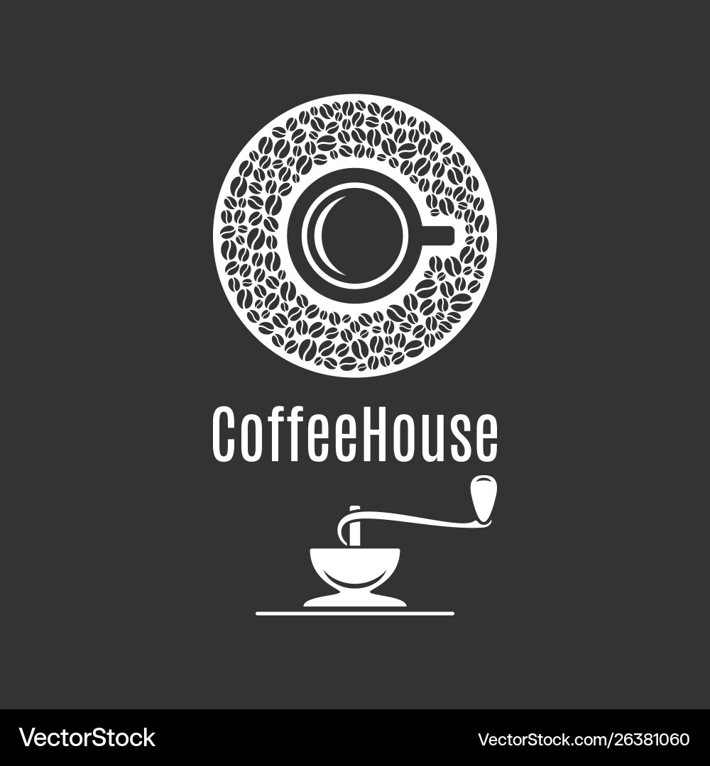 Coffee cup logo coffeehouse label with Royalty Free Vector