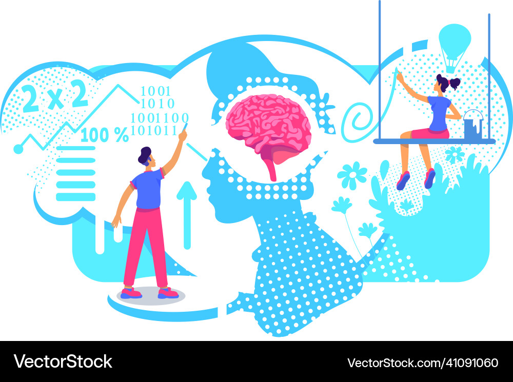 Creative and technical aspects of personality Vector Image