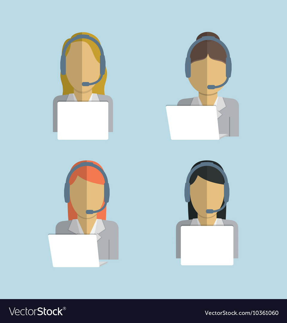 Customer service technical icon set Royalty Free Vector