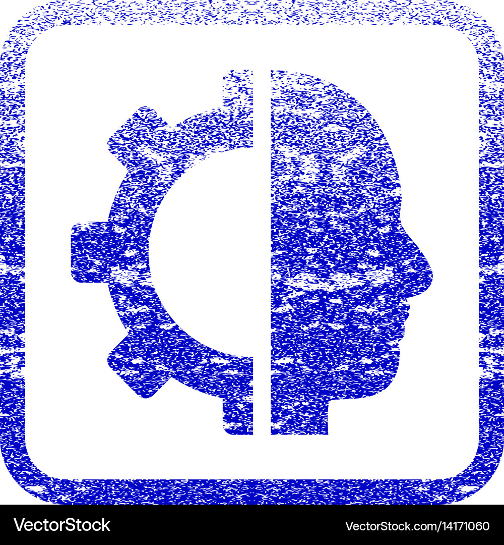 Cyborg gear framed textured icon Royalty Free Vector Image