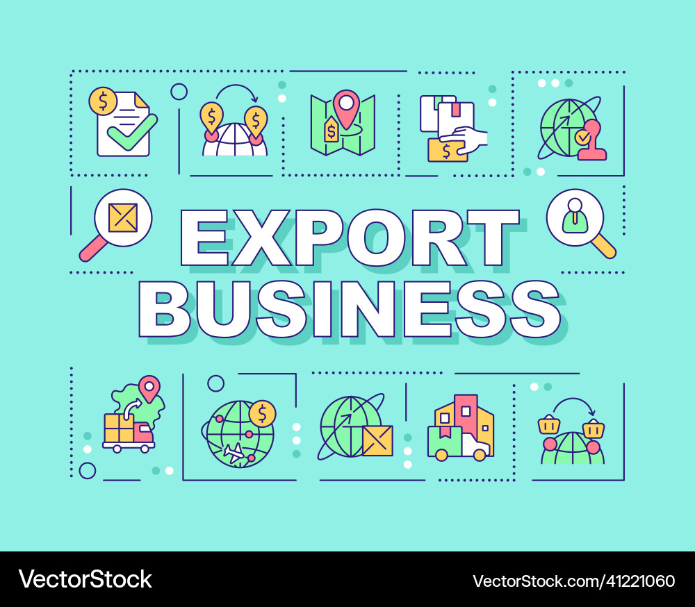 Export business word concepts blue banner Vector Image