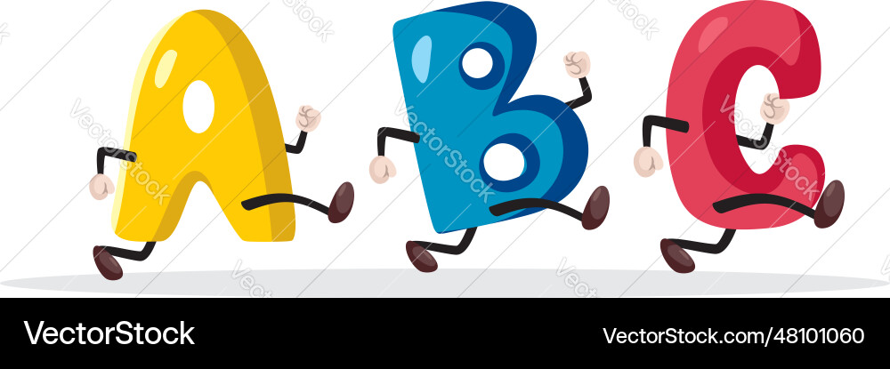 Funny letters characters running together Vector Image