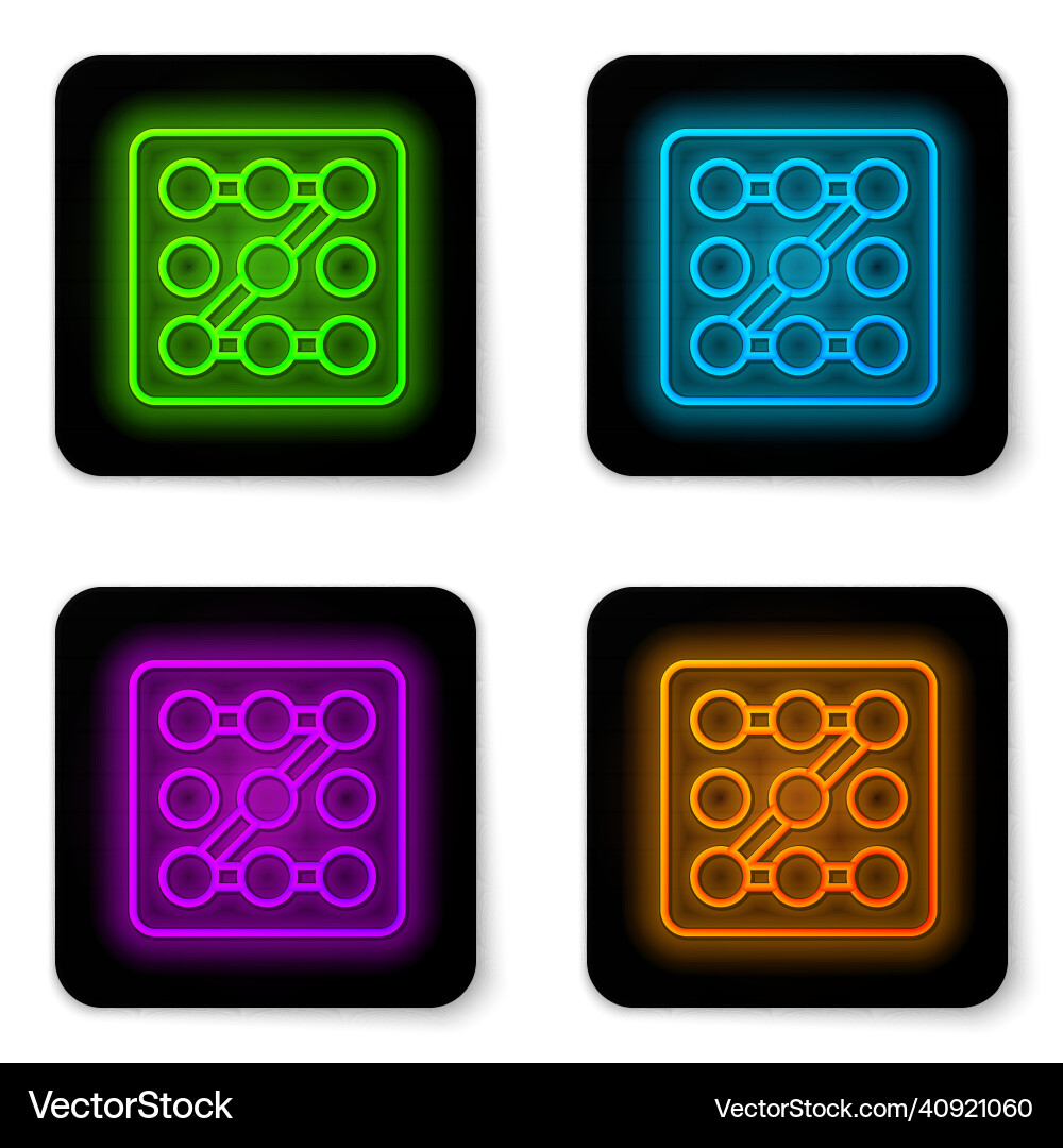 Glowing neon line graphic password protection Vector Image