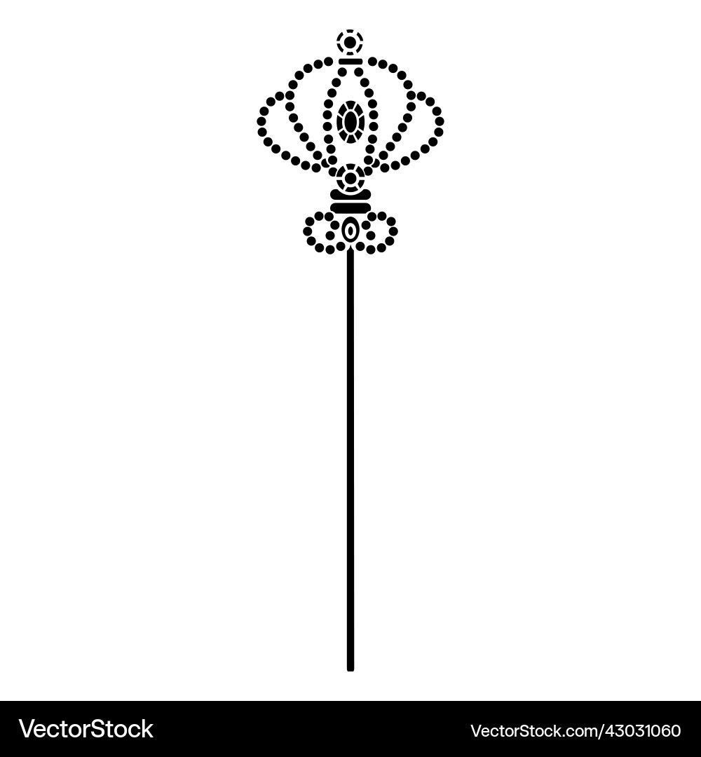 Jewels ornamented scepter flat Royalty Free Vector Image