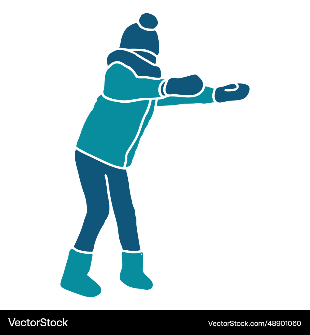 Kid winter games character Royalty Free Vector Image